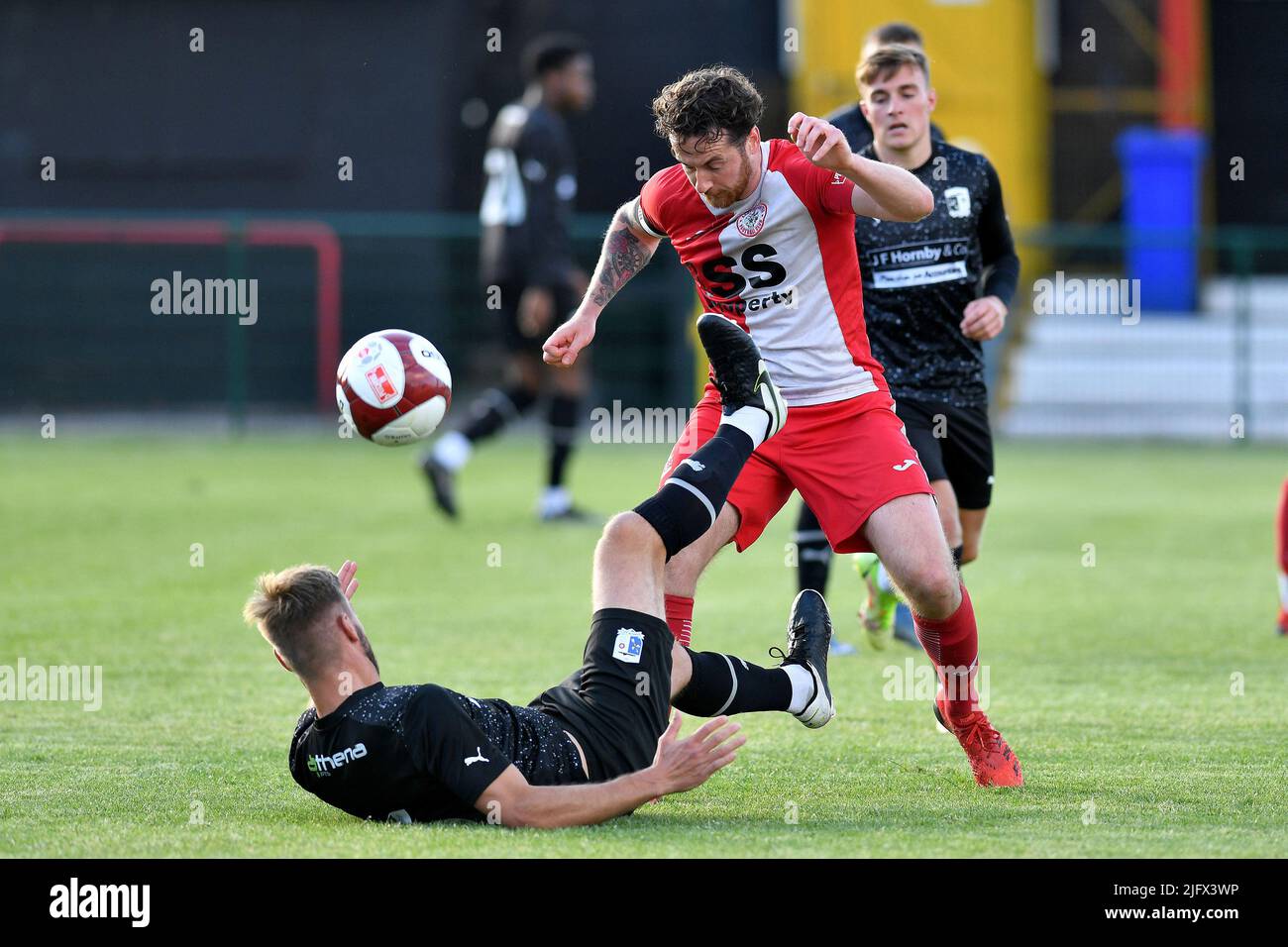 Pre season friendly match hurst cross stadium hi-res stock photography ...