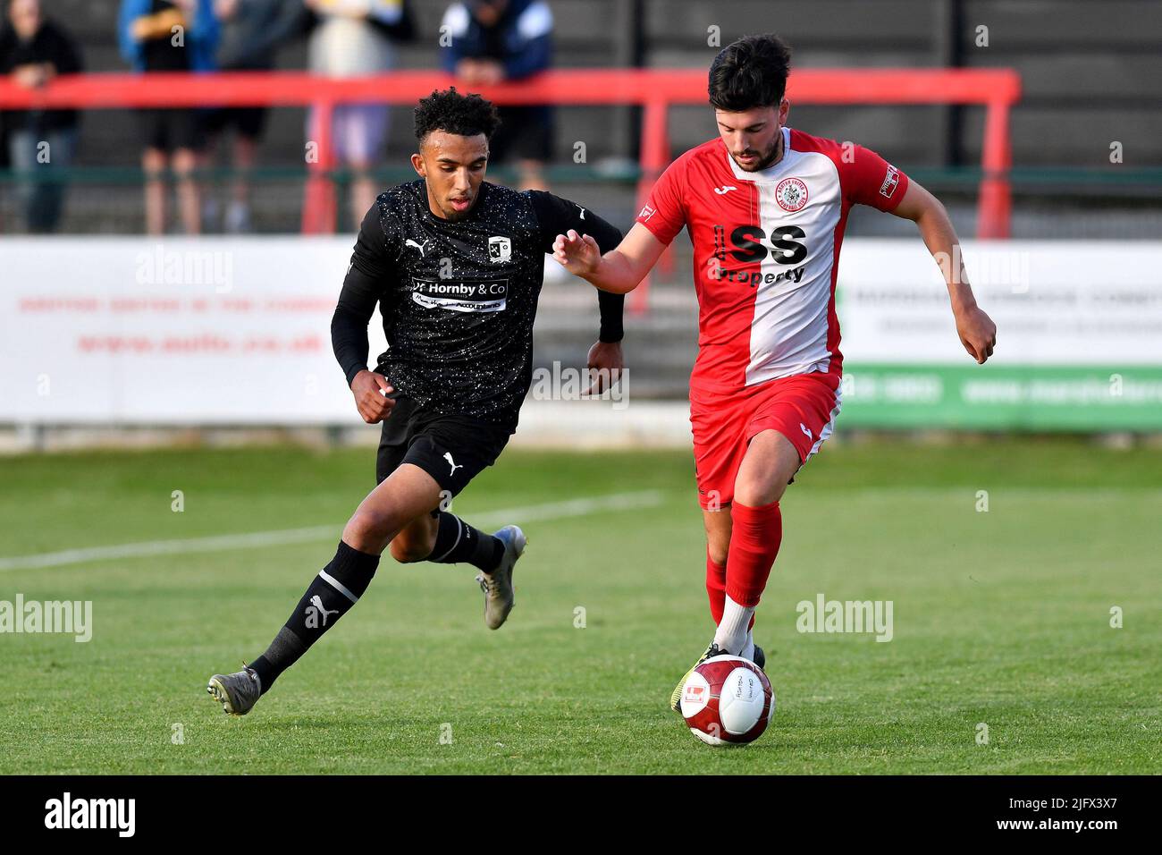 Pre season friendly match hurst cross stadium hi-res stock photography ...
