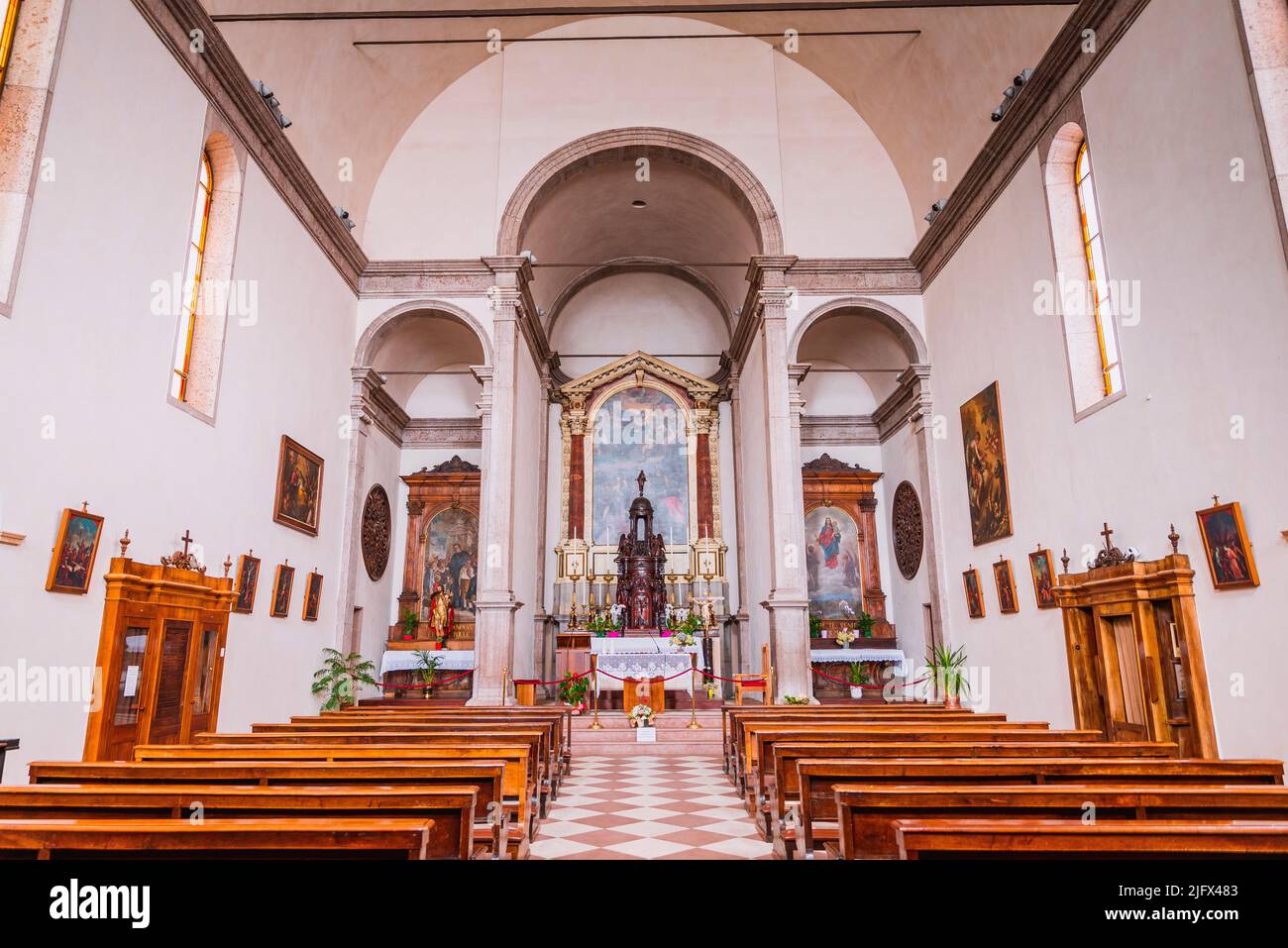 Interior. The Renaissance church of San Rocco in Martiri Square ...