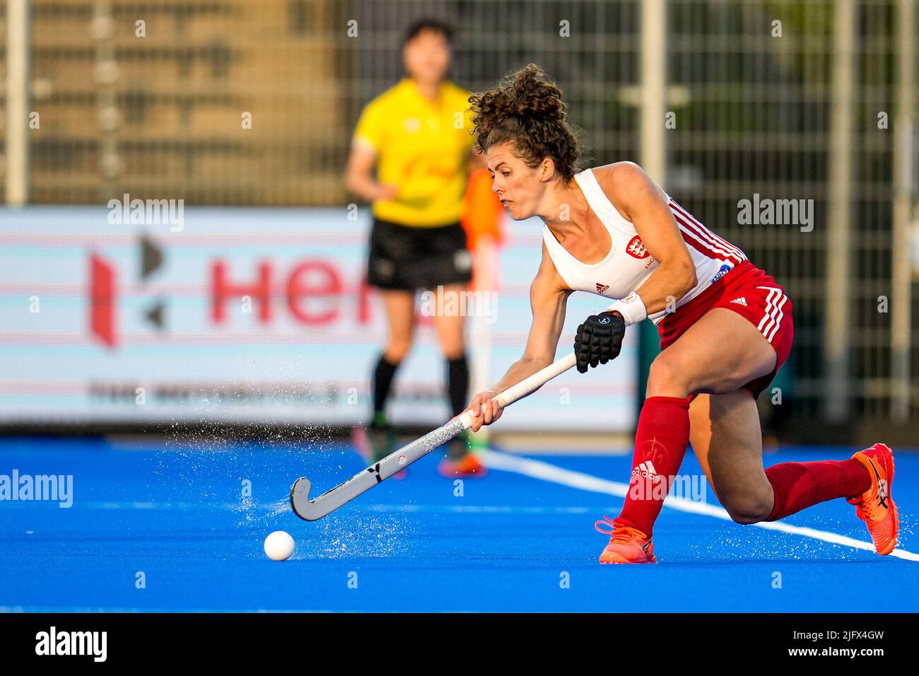 AMSTELVEEN, NETHERLANDS - JULY 5: Anna Toman of England during the FIH ...