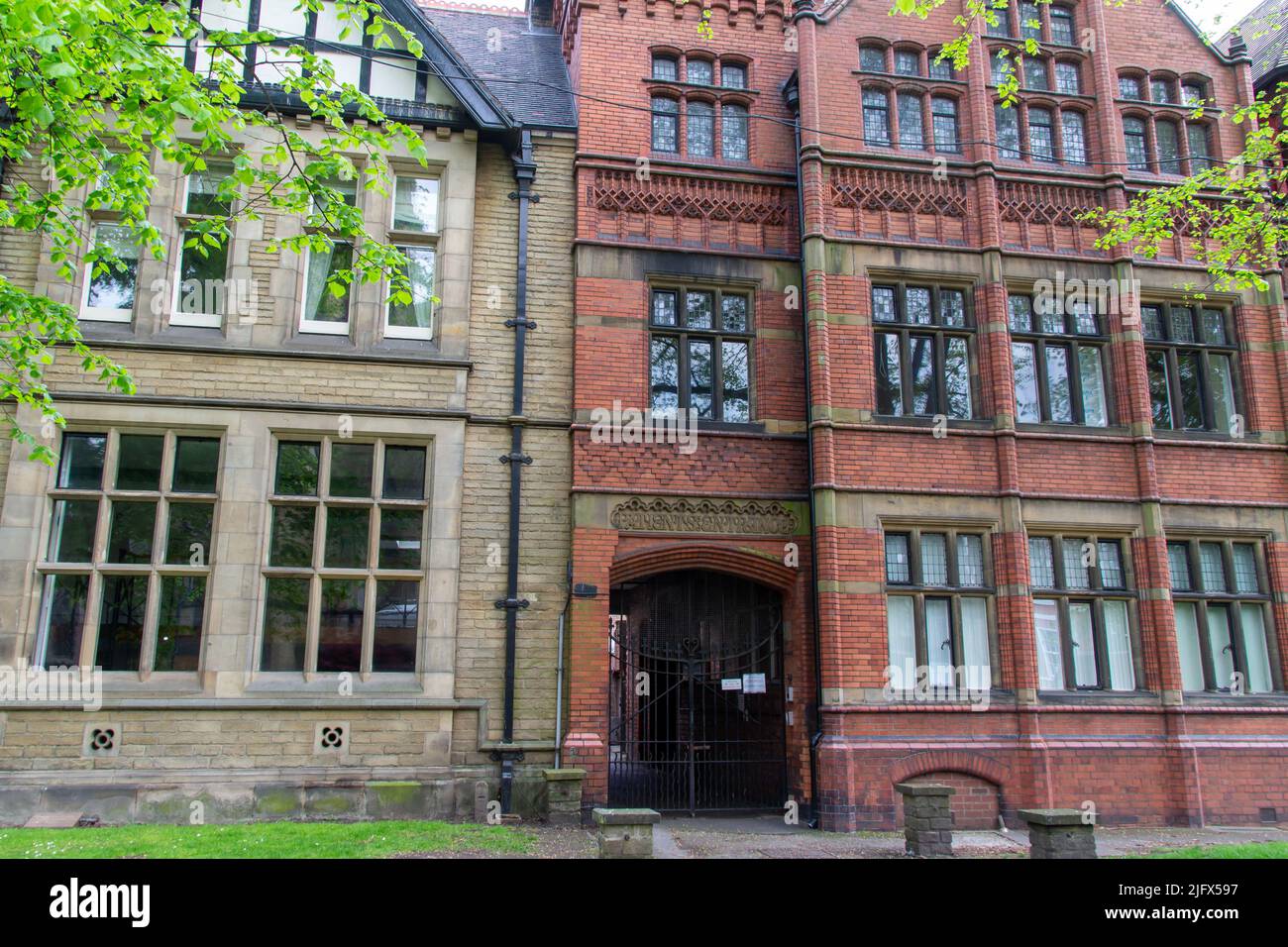 Beautiful brick and stone architecture of buildings in the historic old ...