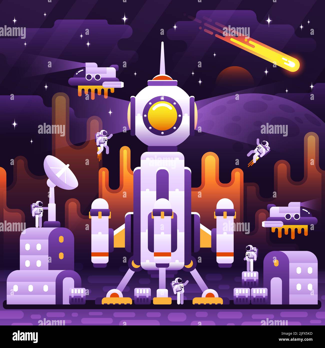 Fantasy planet surface extraterrestrial Stock Vector Images - Alamy