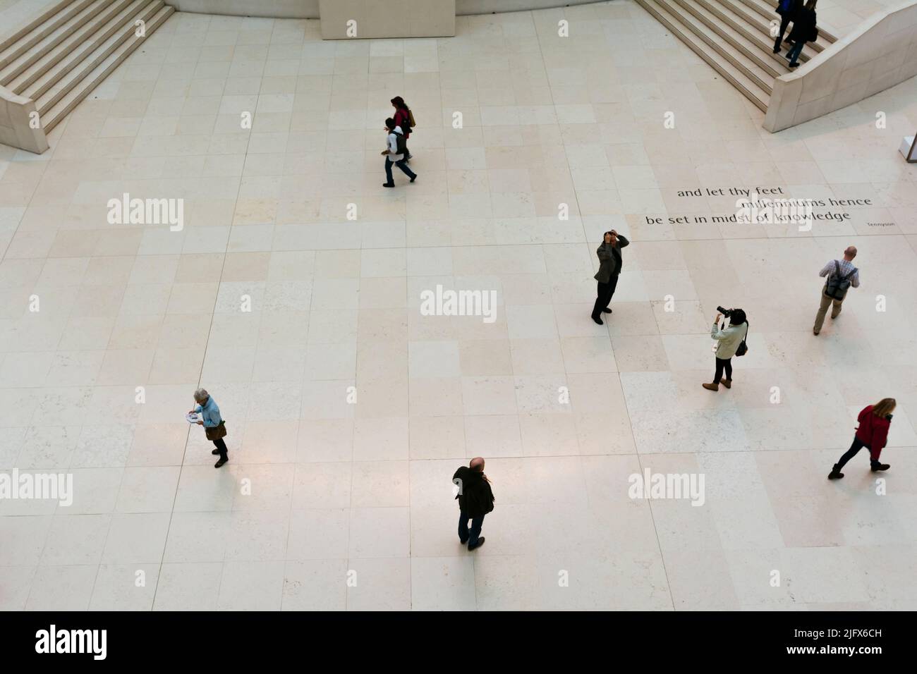 View to the ground. The Queen Elizabeth II Great Court, commonly ...