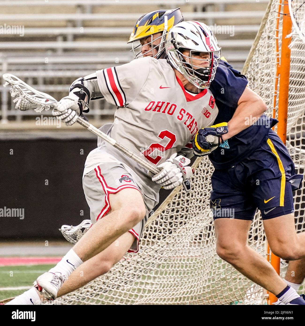 The lacrosse players in action during an exhibition match Stock Photo ...