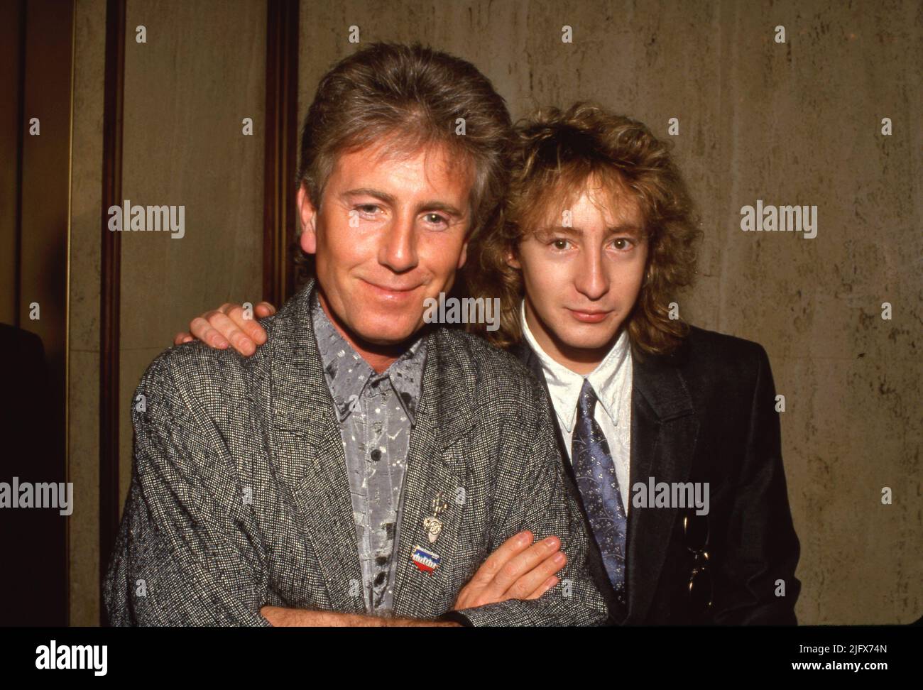 Julian Lennon and Graham Nash on March 31, 1986 Credit: Ralph Dominguez ...