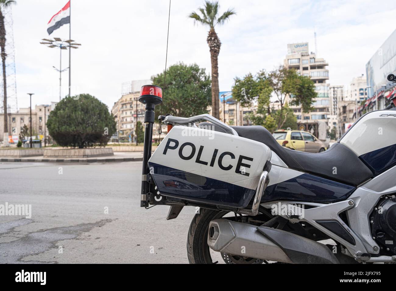 Syrian police motorcycle, Aleppo, Syria Stock Photo - Alamy