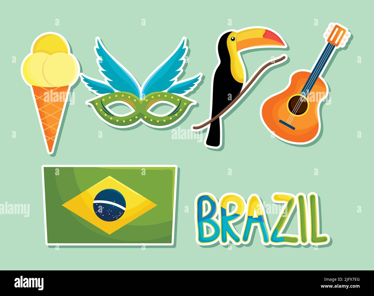 brazil icon collection Stock Vector Image & Art - Alamy