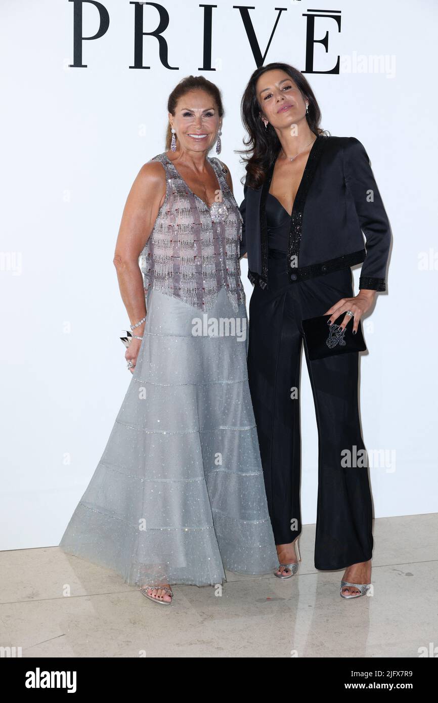 Paris, France. July 5, 2022, Mouna Ayoub and Guest at the Armani ...