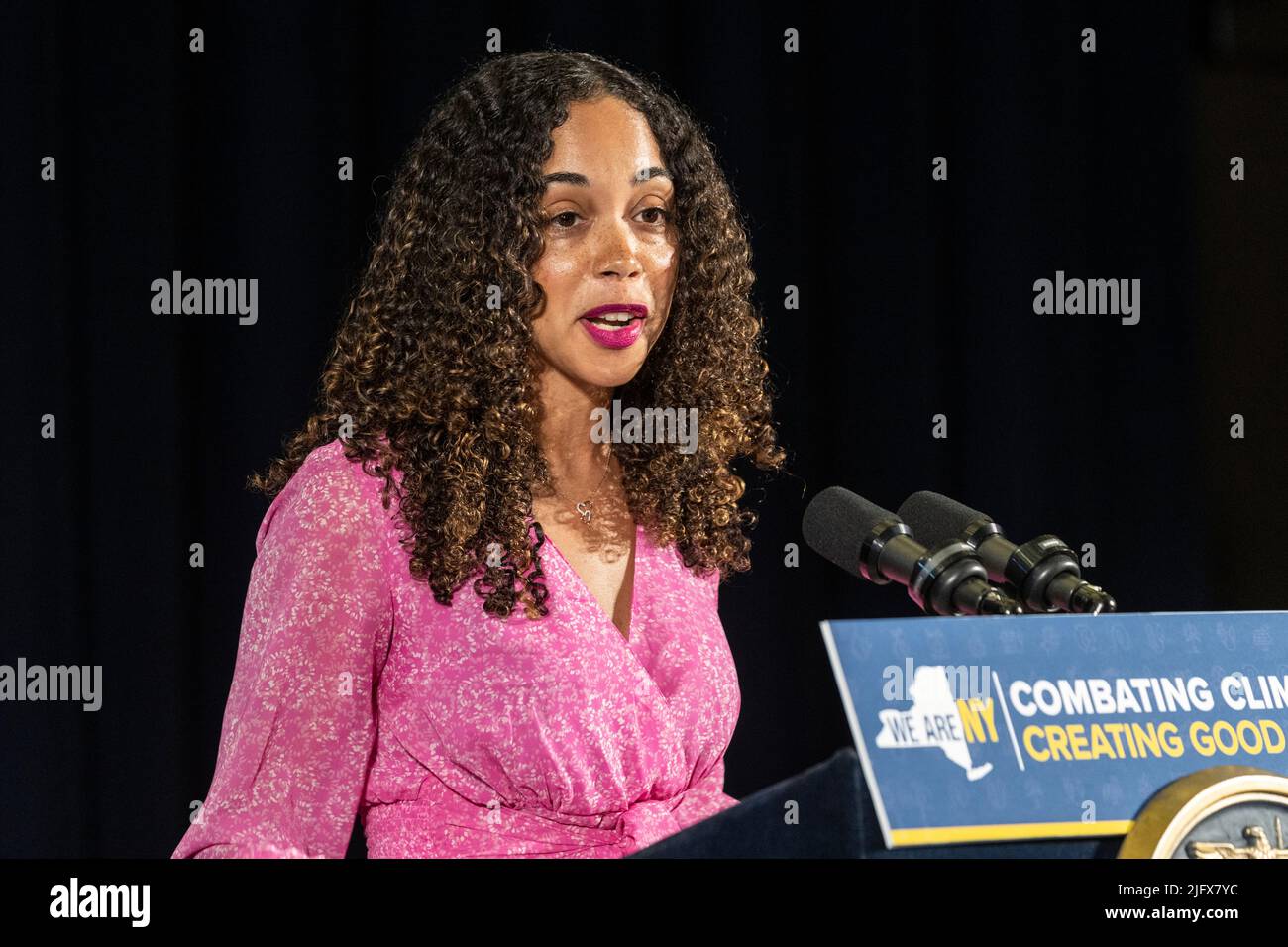 New York, NY - July 5, 2022: Assmbly member Latoya Joyner speaks at ...