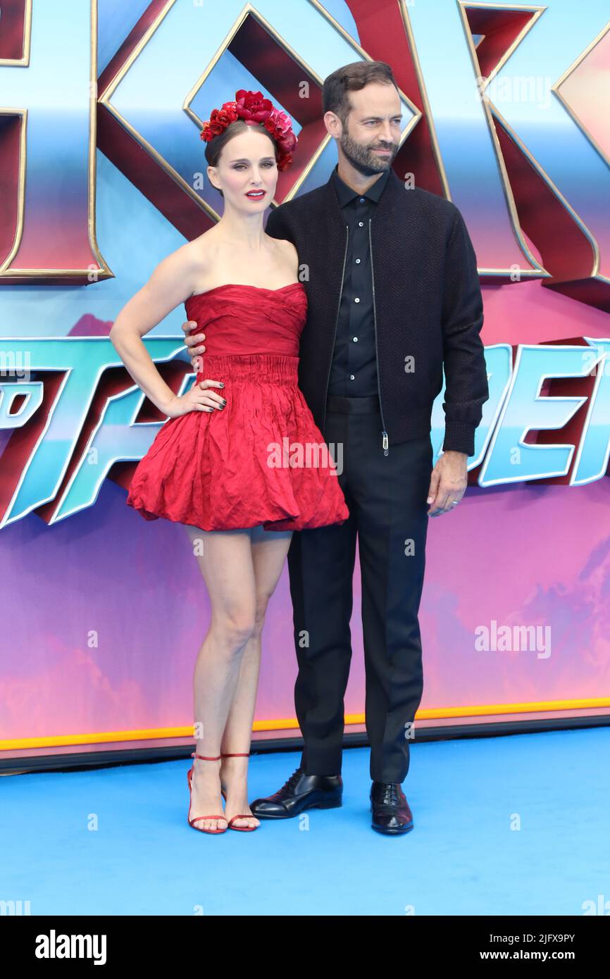 Natalie Portman and Benjamin Millepied, Thor Love and Thunder - UK Gala ...