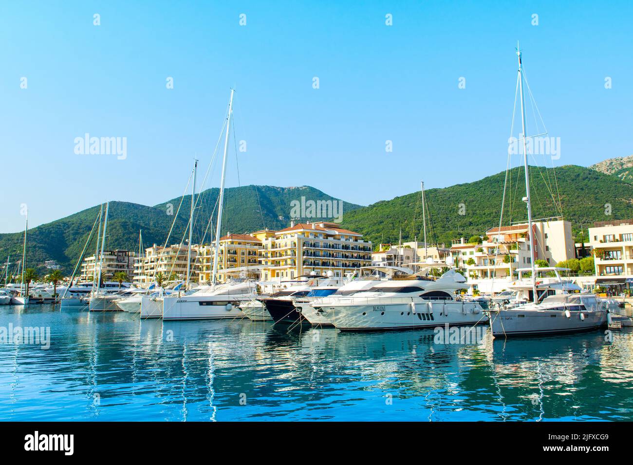 Tivat, Montenegro - June 18, 2022: Landscape of the yacht marina in ...