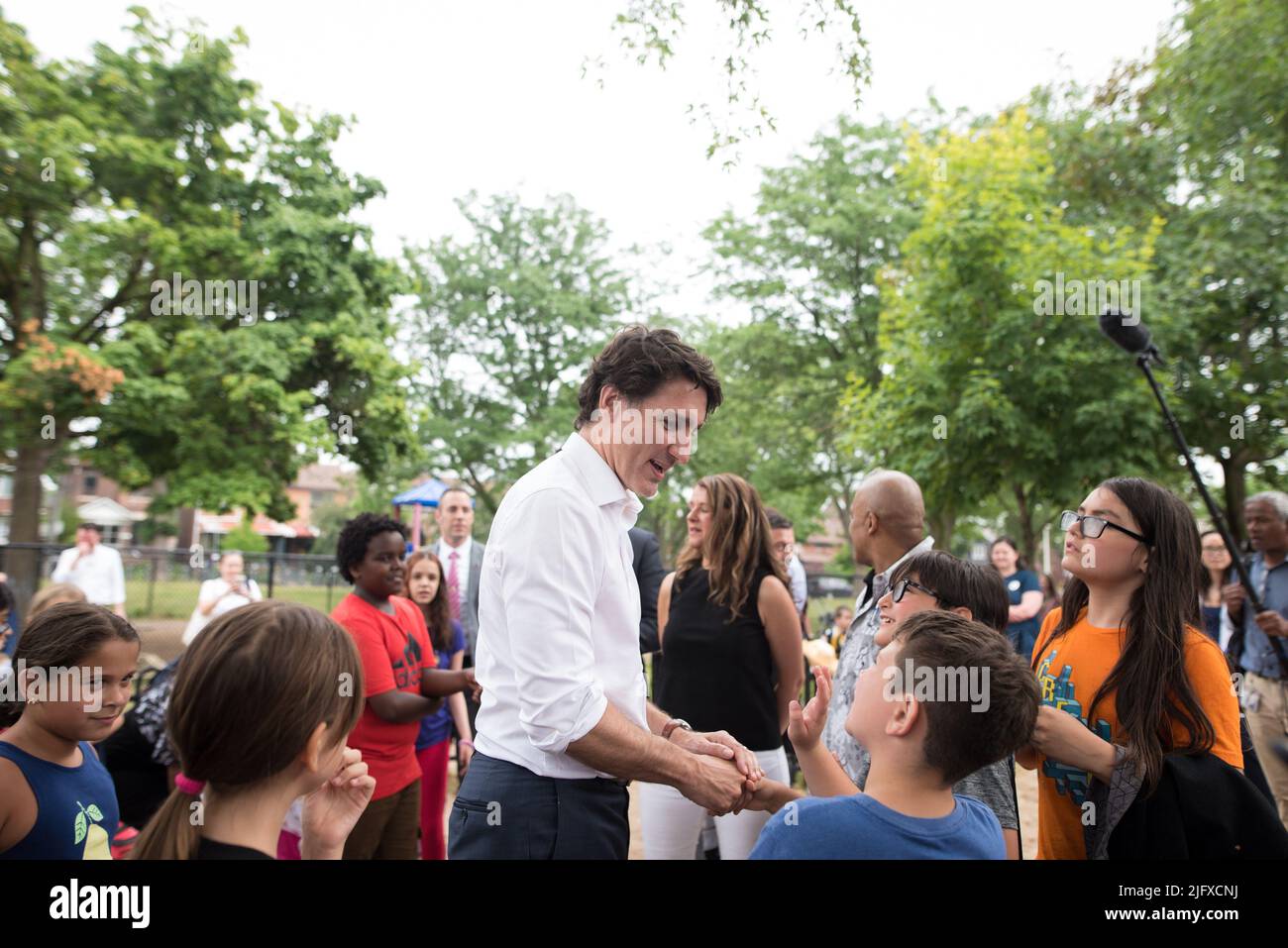 Toronto, Canada, July 5, 2022, Prime Minister Justin Trudeau visits ...