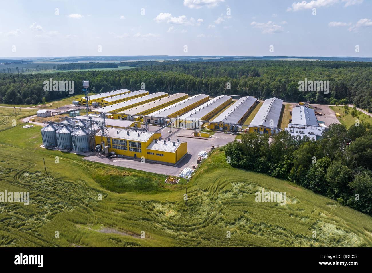 Aerial view modern chicken farm hi-res stock photography and images - Alamy