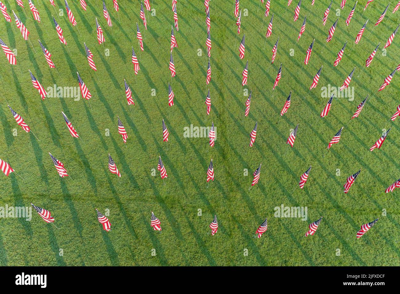 65095-03419 Aerial of Flags of Valor display on Art Hill by St. Louis ...