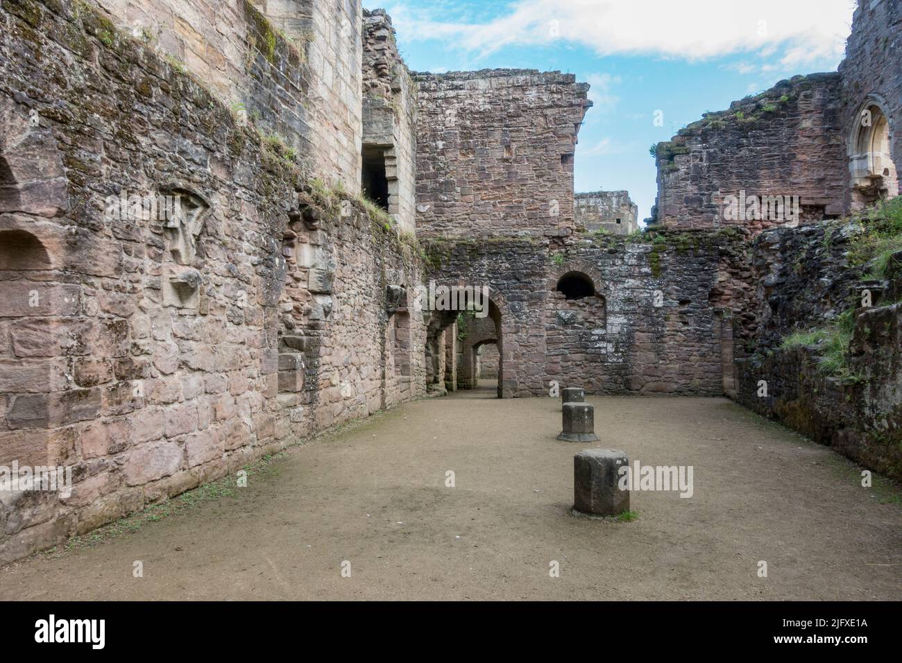 Hall undercroft of Spofforth Castle, a fortified manor house ruined ...