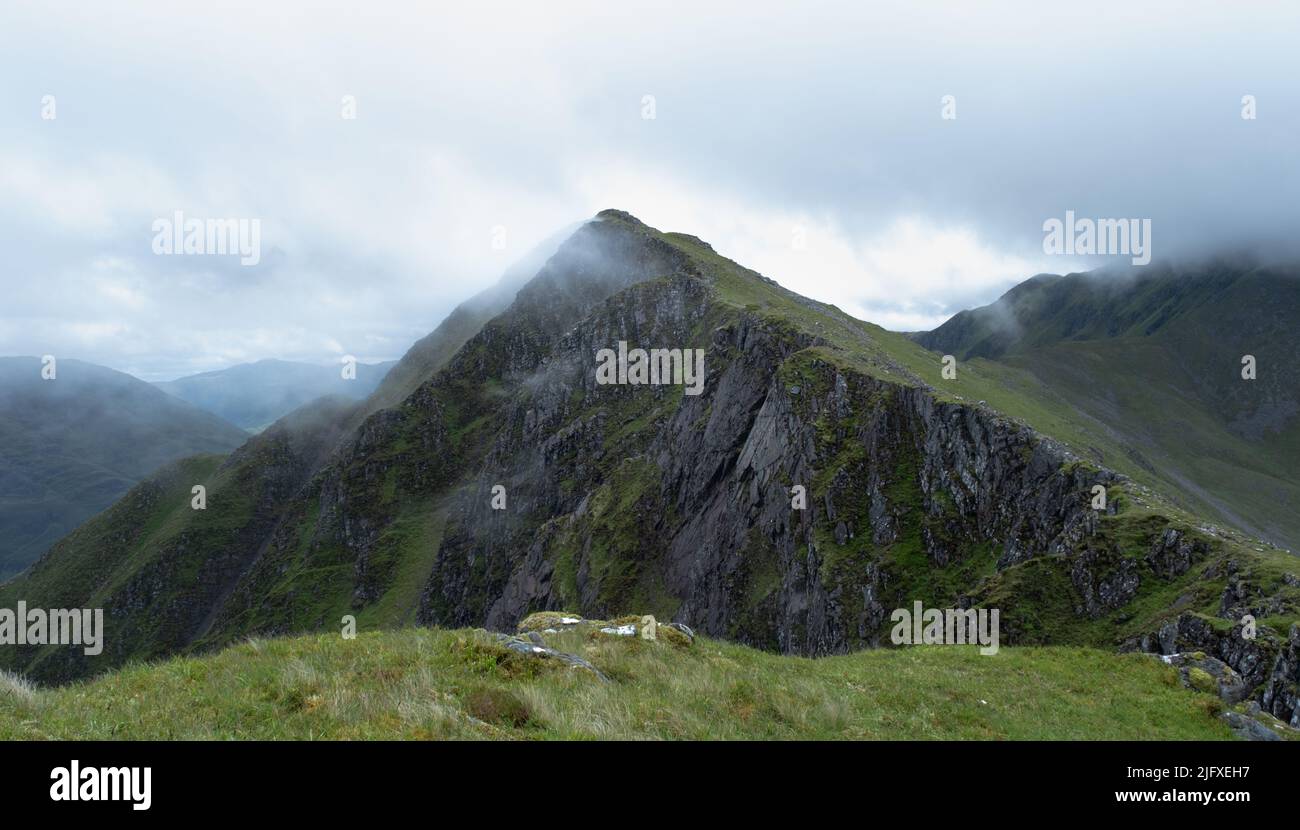 Walking along the Five Sisters of Kintail Ridge as the Clouds Descend ...