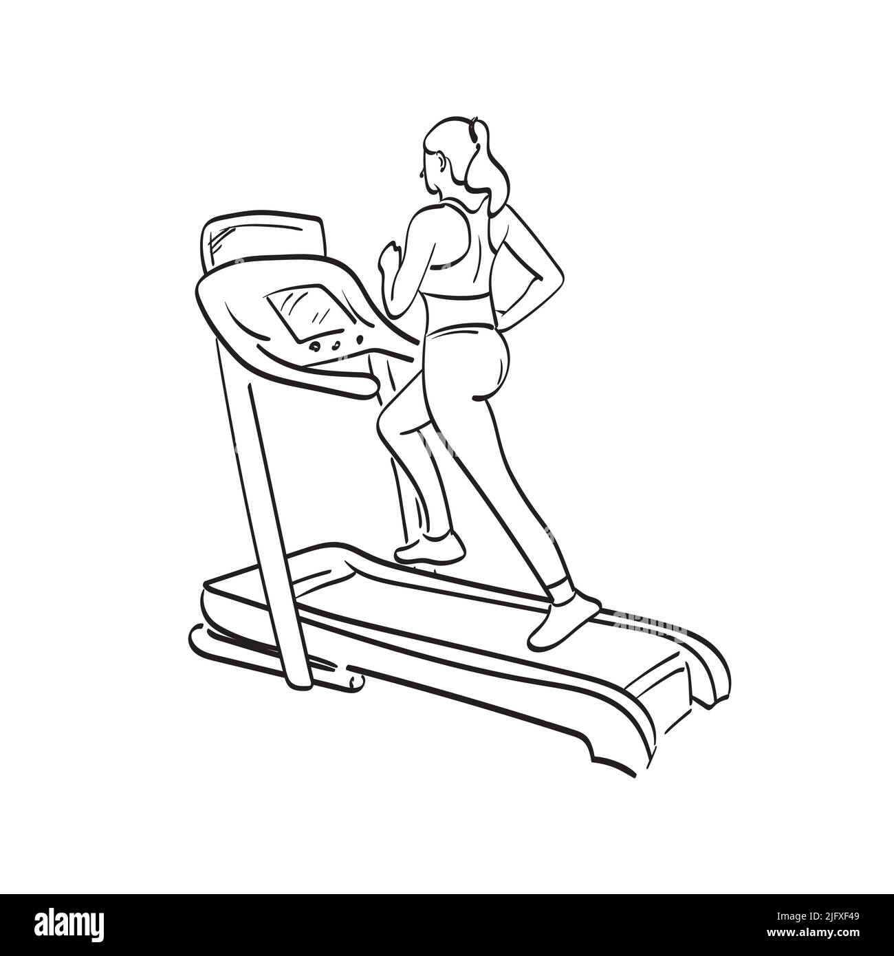 Running machine rear view Stock Vector Images - Alamy
