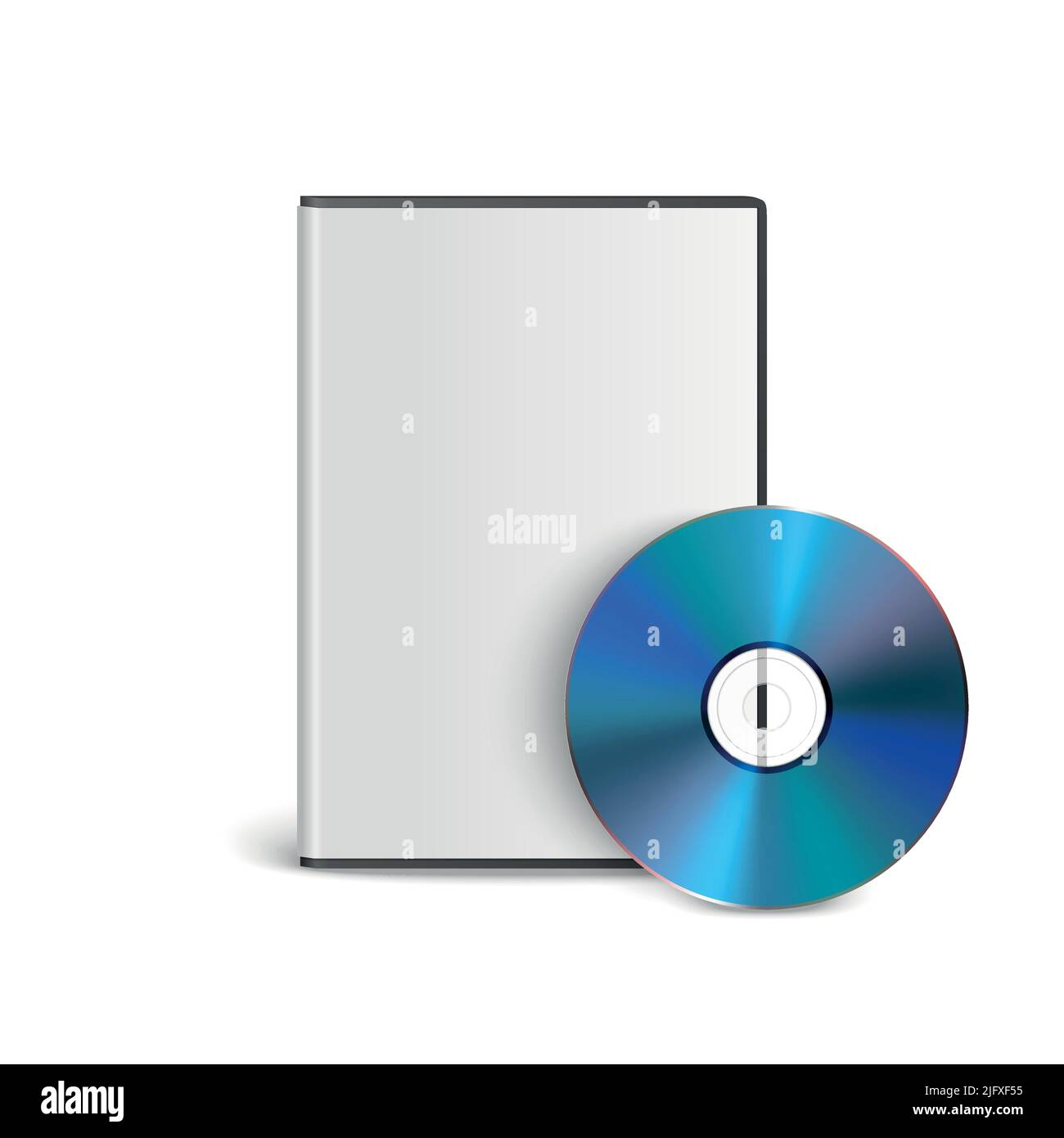 Vector 3d Realistic Blue CD, DVD with Case Isolated on White. CD Box ...