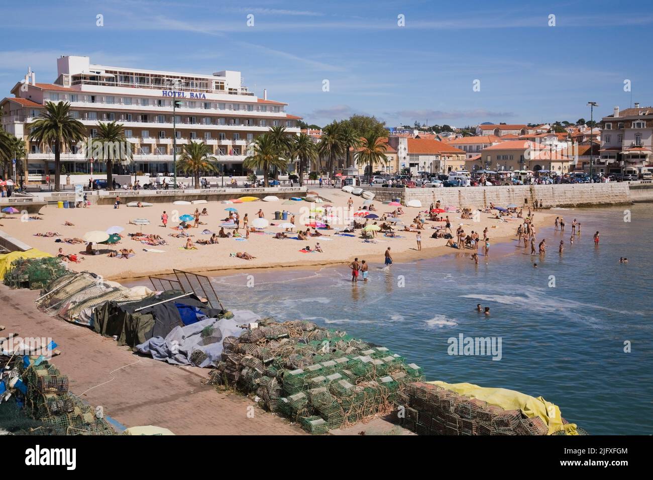 Commercial fishing pier and beach at Cascais, Portugal Stock Photo - Alamy