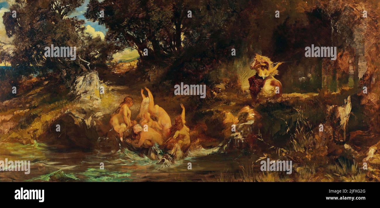 Die Nixen And Der Tiger (The Mermaids And The Tiger) (1872-73) oil ...