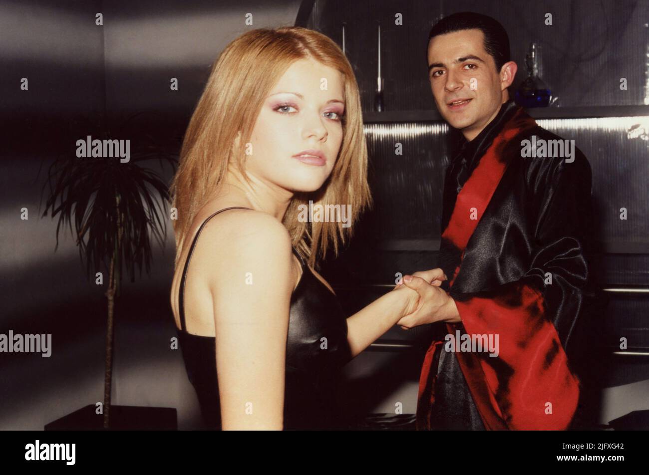 Romanian actors Alexandra Dinu & Mihai Calin during the shooting of the ...