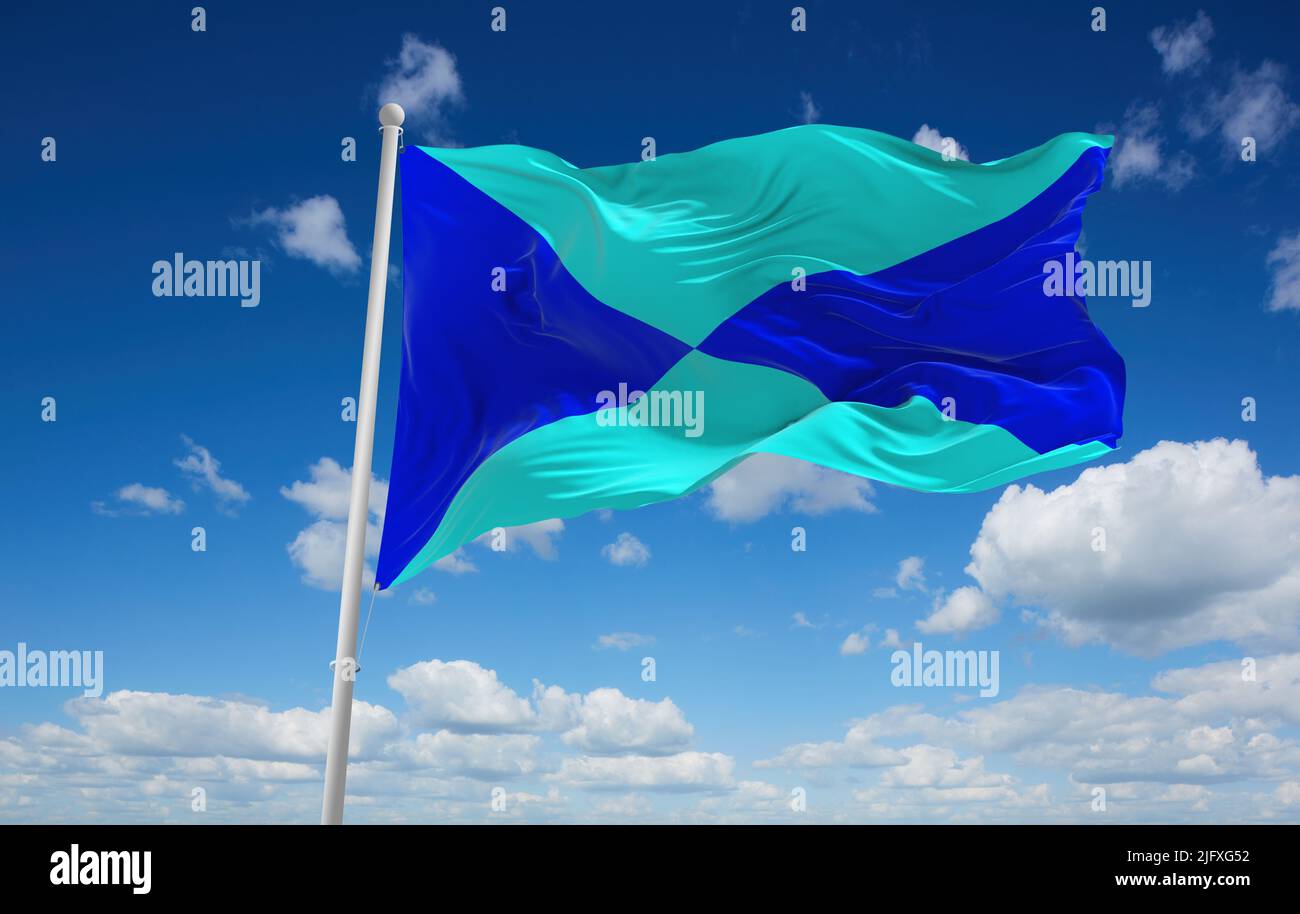 official flag of Yeniche people Austria at cloudy sky background on ...