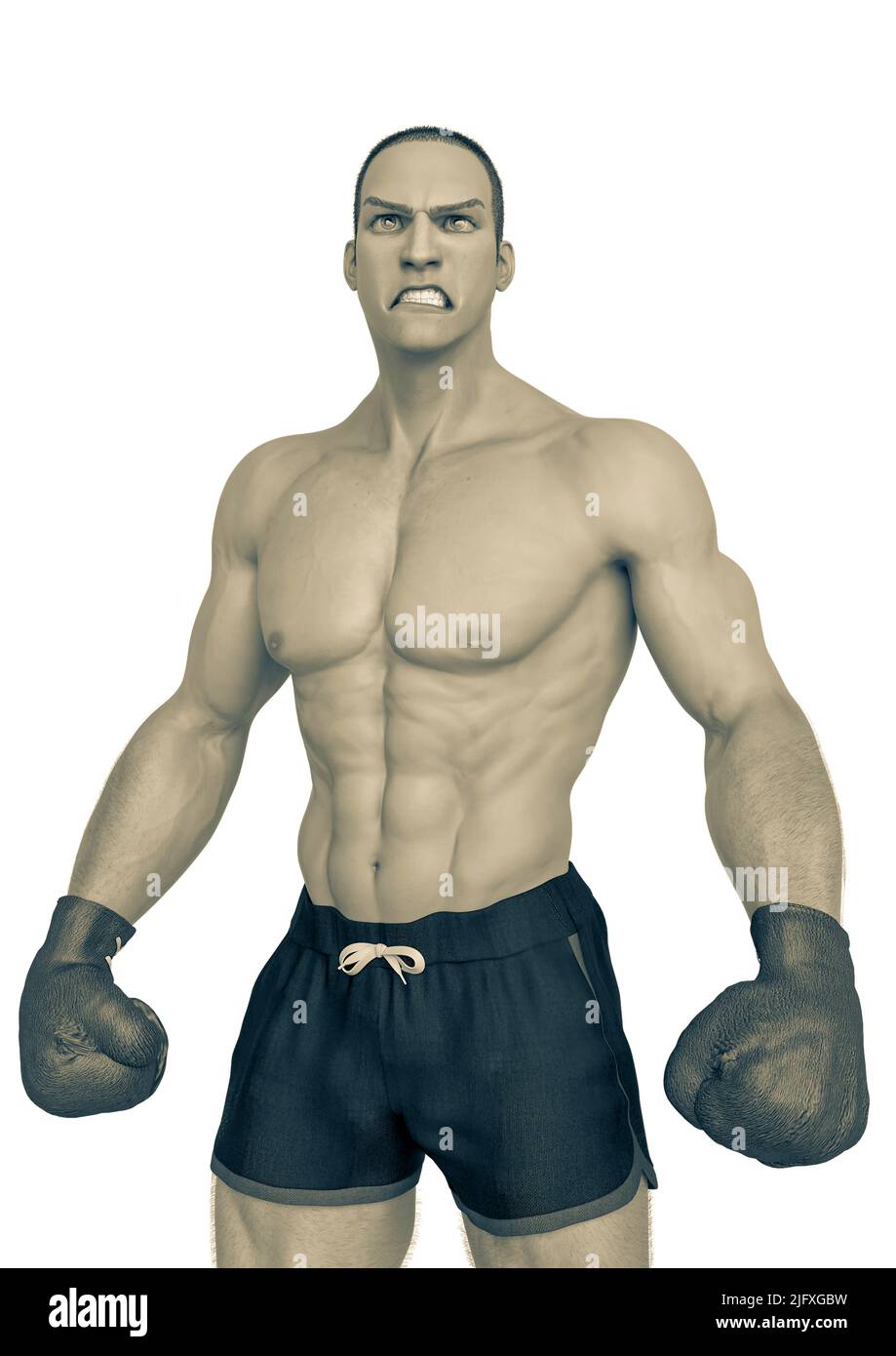 boxer cartoon in a white background. This guy in clipping path is very ...