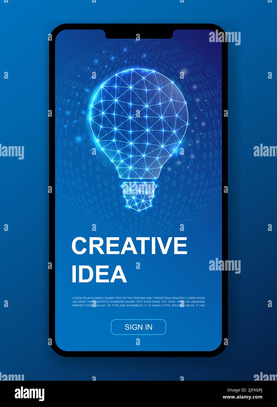 Light bulb 3d polygonal symbol for UI, UX design template. Low poly ...