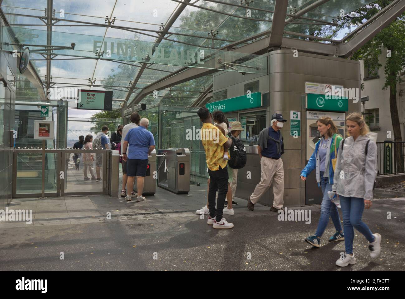 Tourists using the cable car to Montmartre,Paris,France,Europe Stock ...