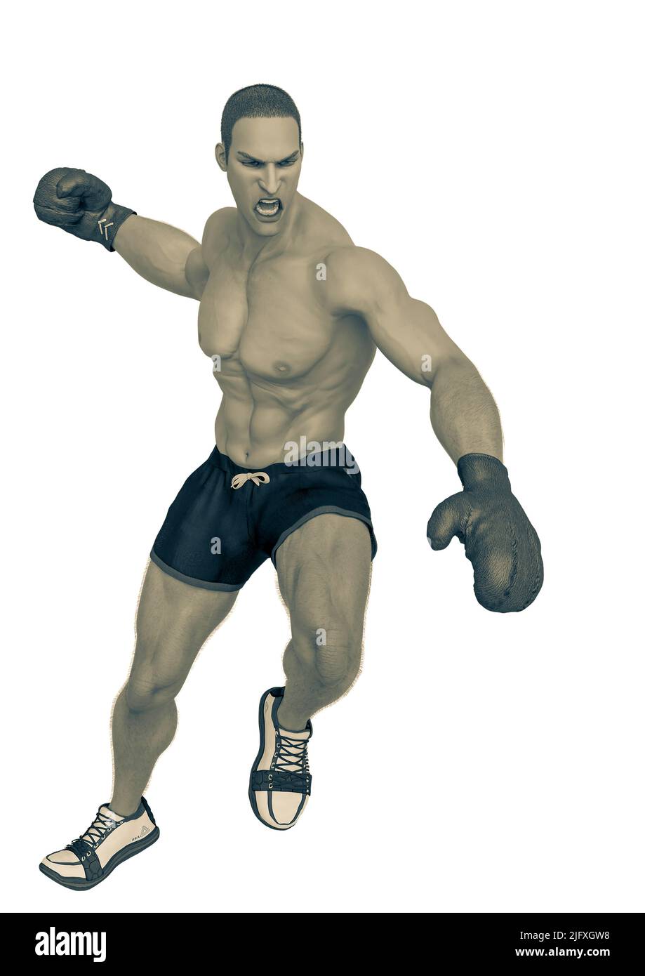 boxer cartoon doing an up side down punch in a white background. This ...