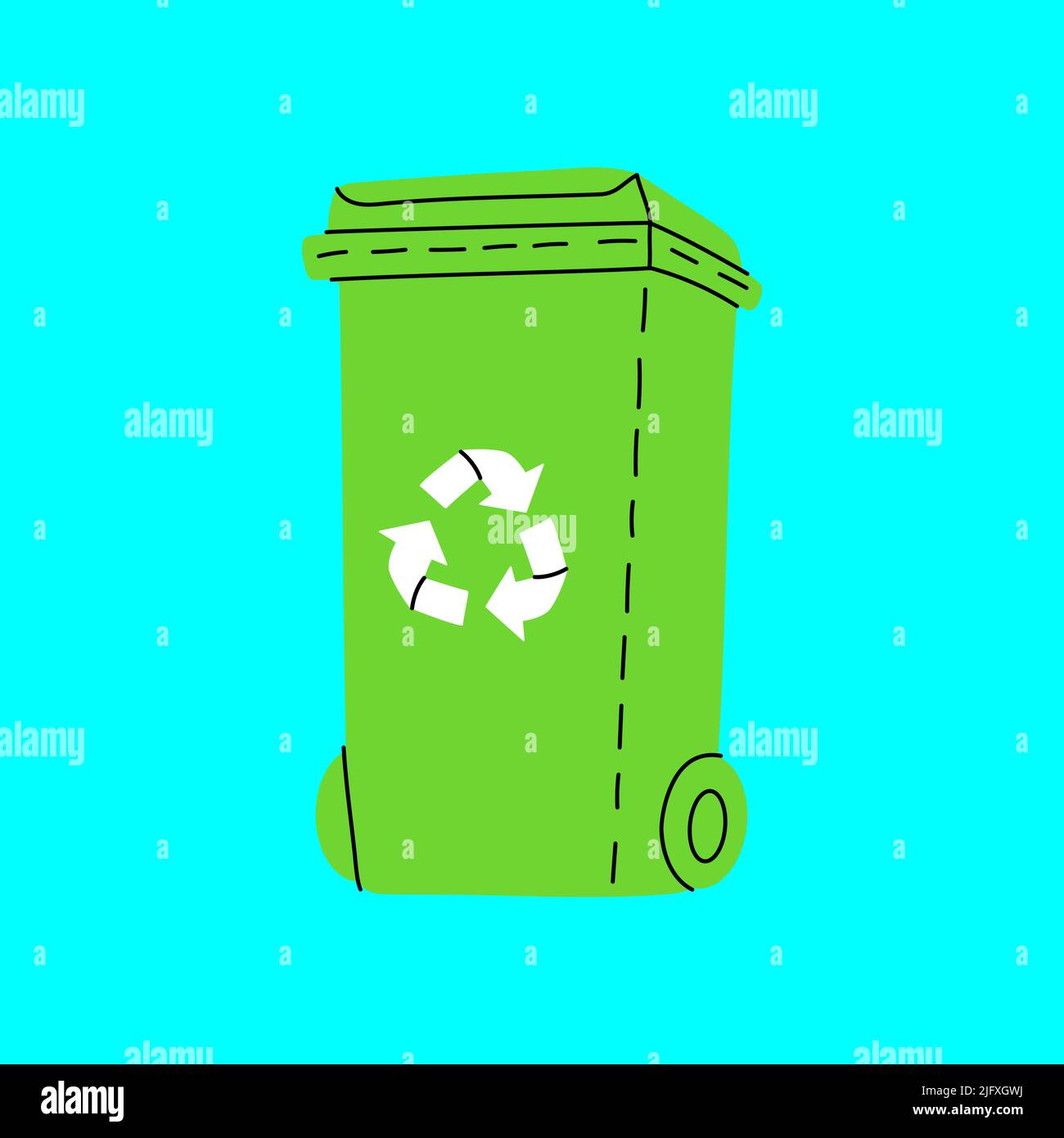 Garbage trash can. Trash metal can vector illustration. Package with ...