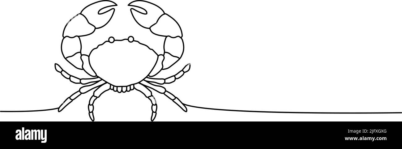 Set of Crab one line continuous drawing. Crab continuous one line set ...