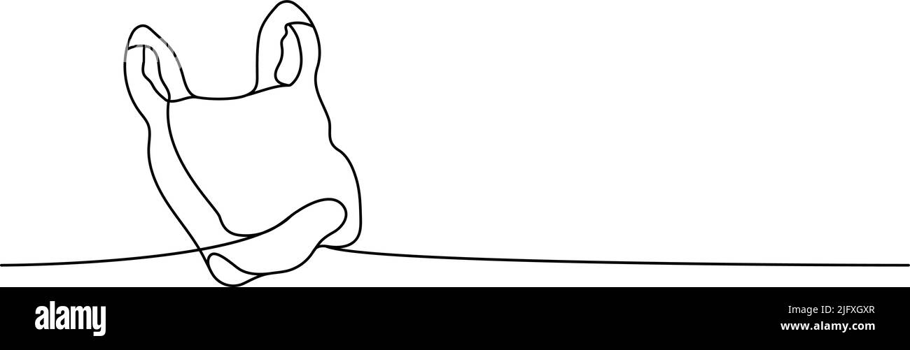 Waste bag one line continuous drawing. Plastic bag continuous one line ...