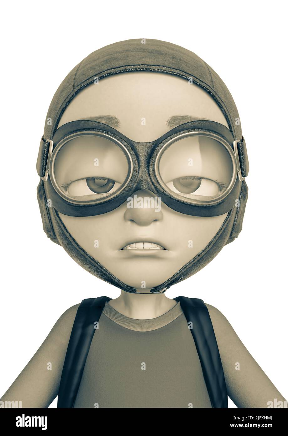 little boy cartoon bored expression. This explorer guy in clipping path ...