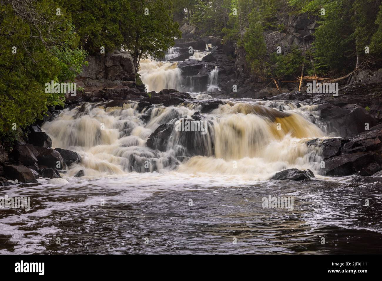 Cascading Waterfall On The Manitou River Stock Photo - Alamy