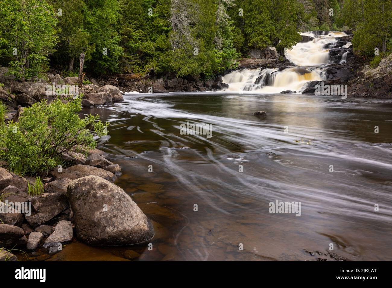 Cascading Waterfall On The Manitou River Stock Photo - Alamy