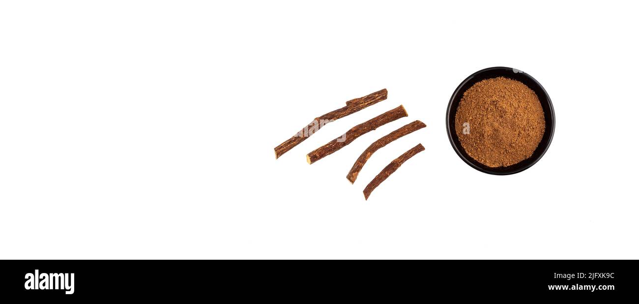 Ground stems of organic licorice - Glycyrrhiza glabra Stock Photo - Alamy