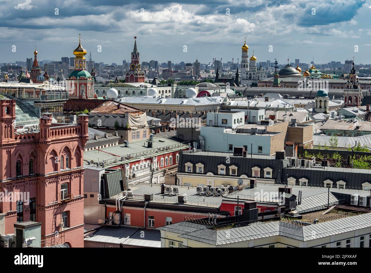 Russia, Moscow. View of roofs of houses Stock Photo - Alamy