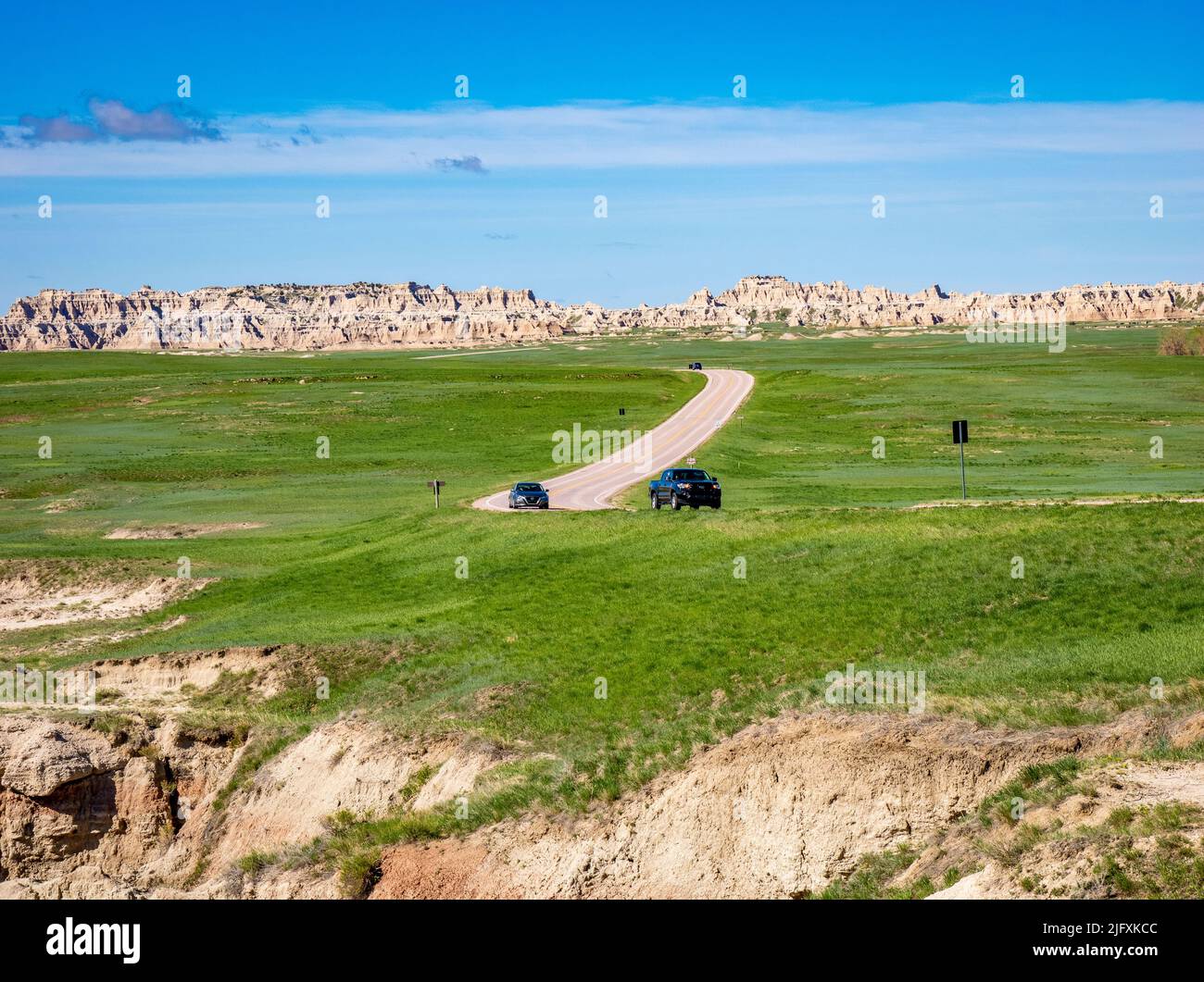 Badlands Loop Road in the Big Badlands Overlook area near the Northeast ...