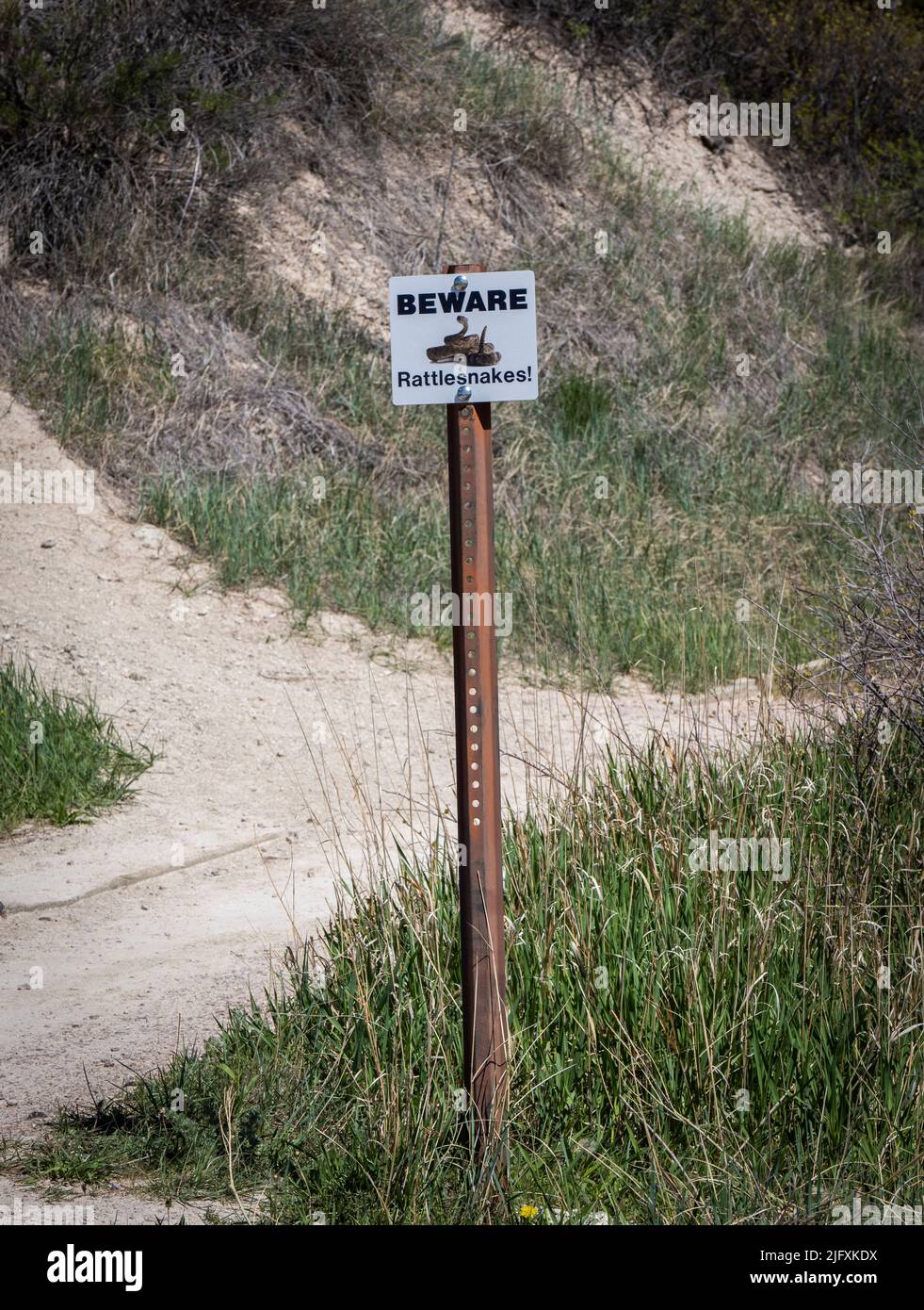 Rattlesnake sign badlands national park hi-res stock photography and ...