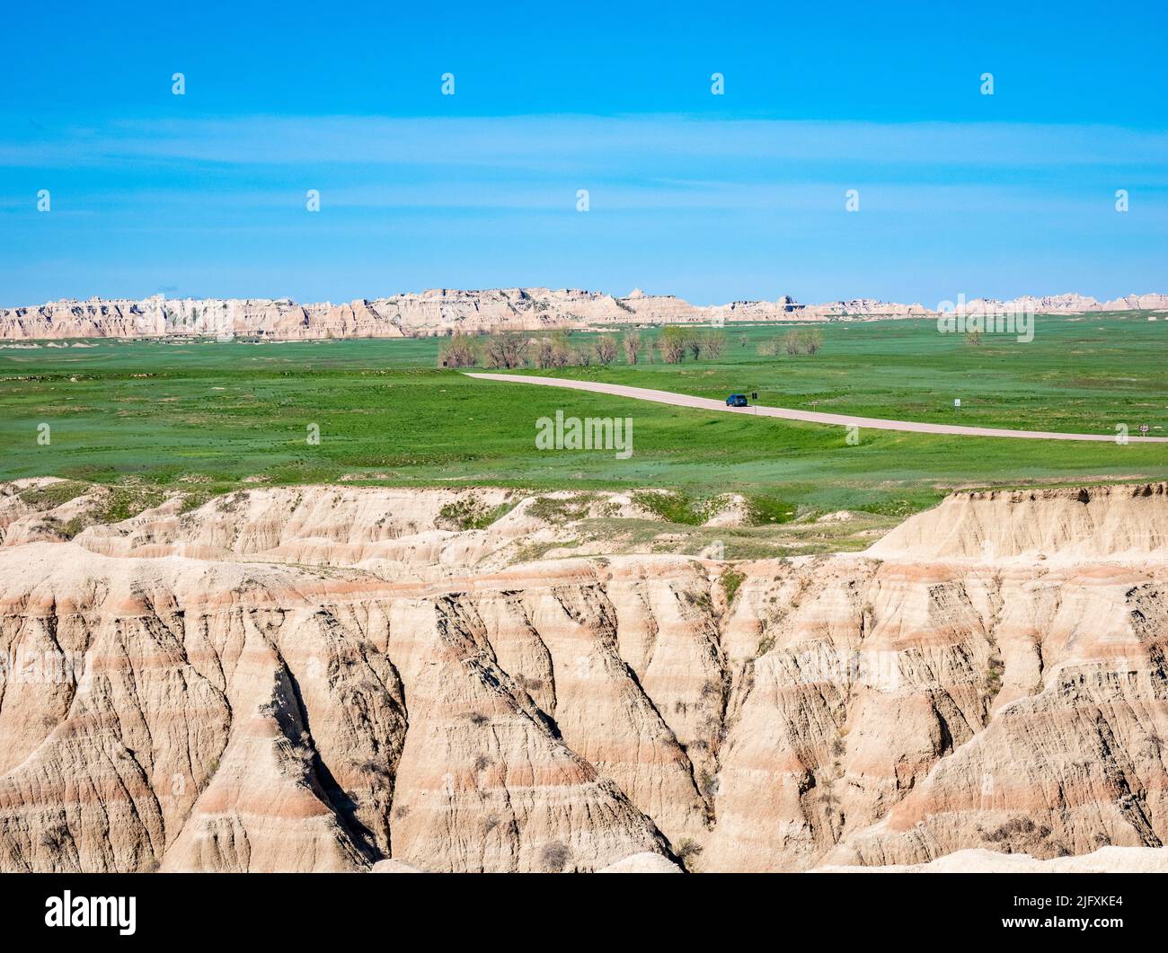 Badlands Loop Road in the Big Badlands Overlook area near the Northeast ...