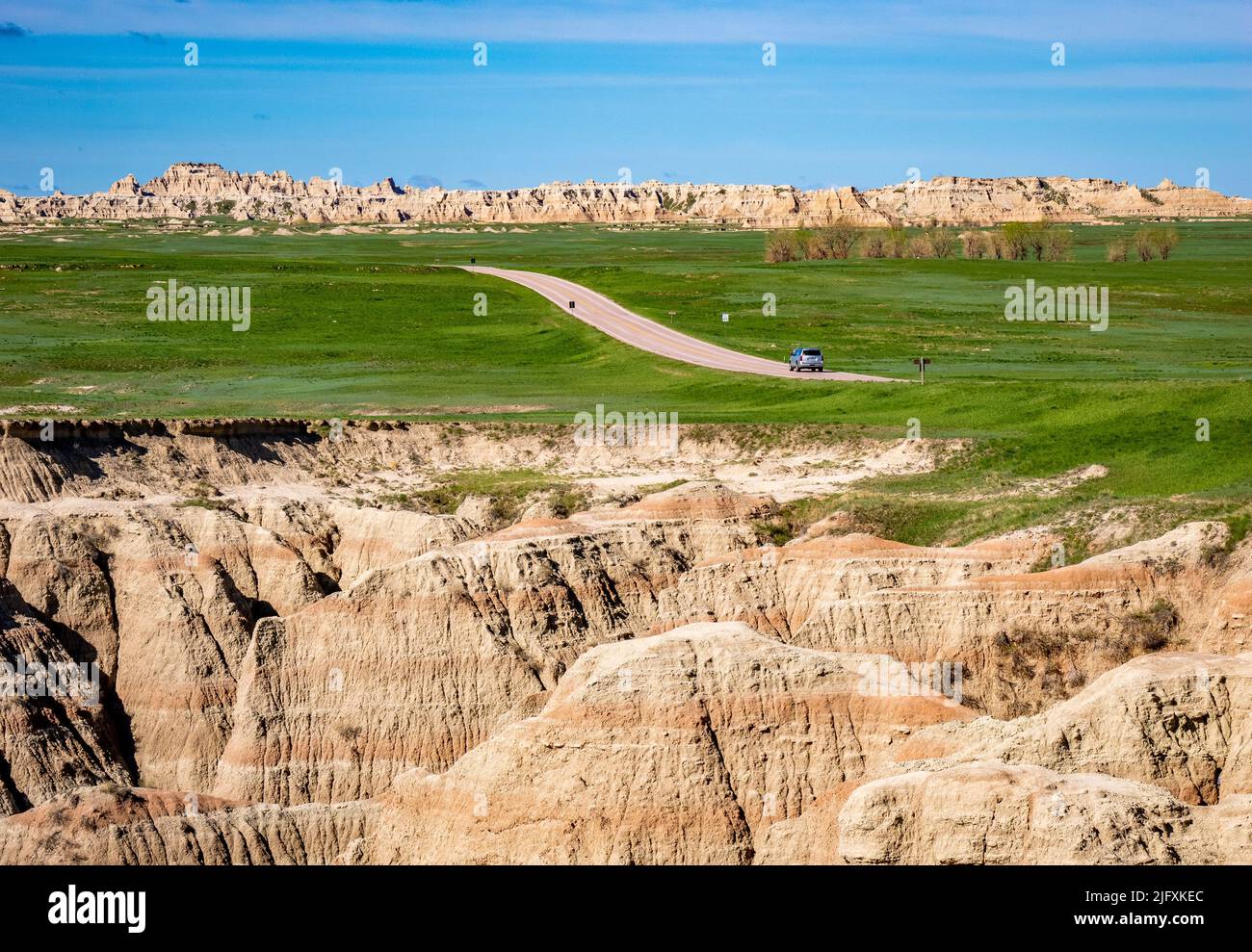 Badlands Loop Road in the Big Badlands Overlook area near the Northeast ...