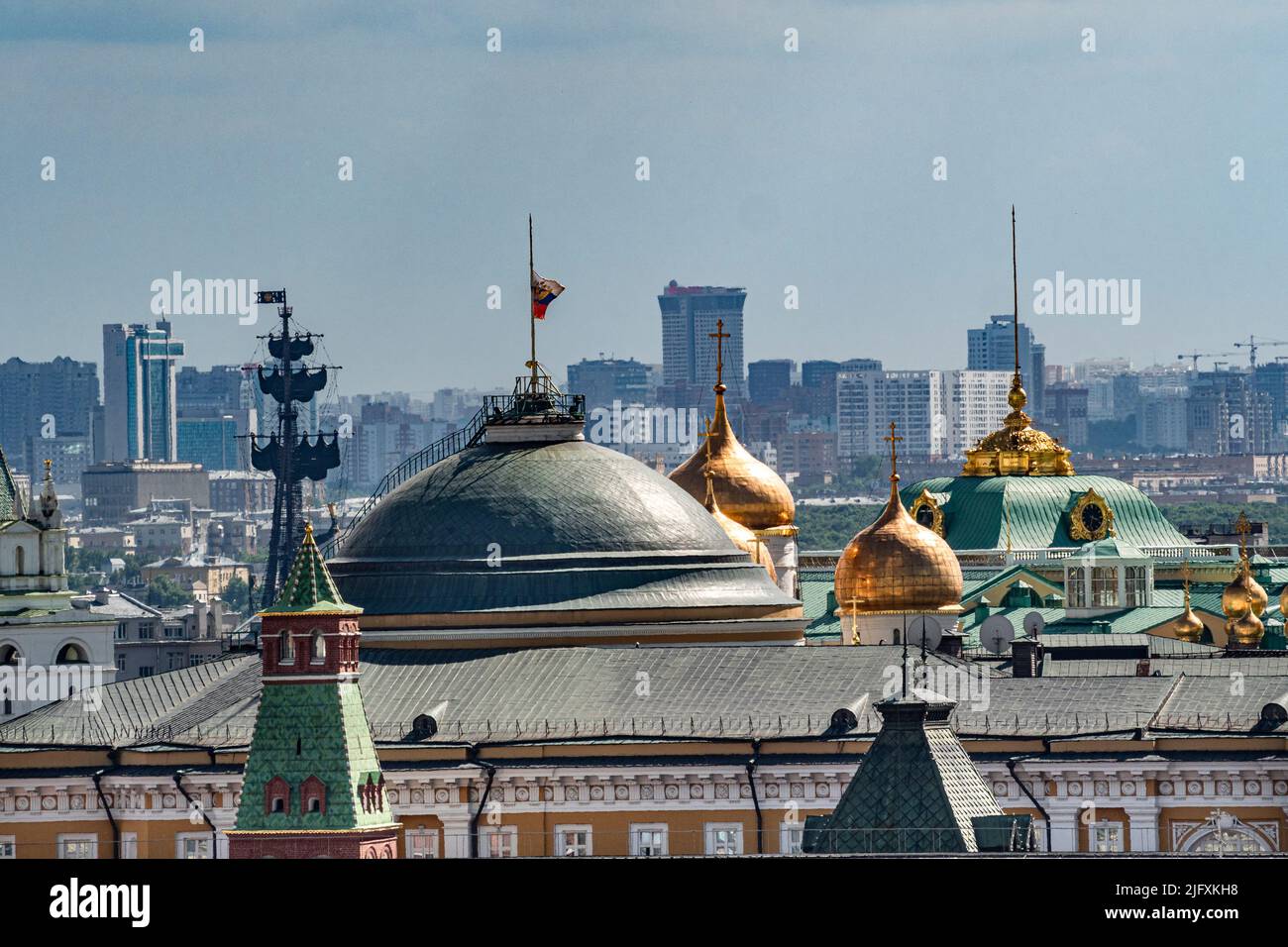 Russia, Moscow. Roof of the Senatorial Palace of the Moscow Kremlin ...