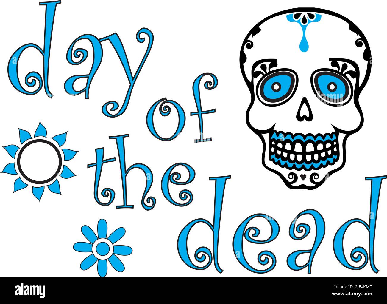 Day of the dead skull vector vectors Cut Out Stock Images & Pictures ...