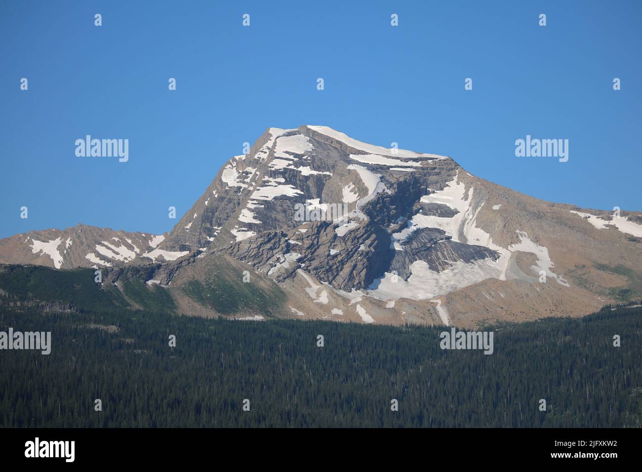 Heavens Peak Glacier National Park Montana USA, brilliant blue sky over ...