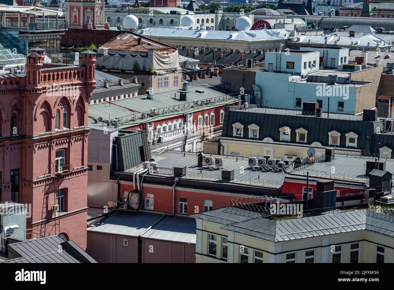 Russia, Moscow. View of roofs of houses Stock Photo - Alamy