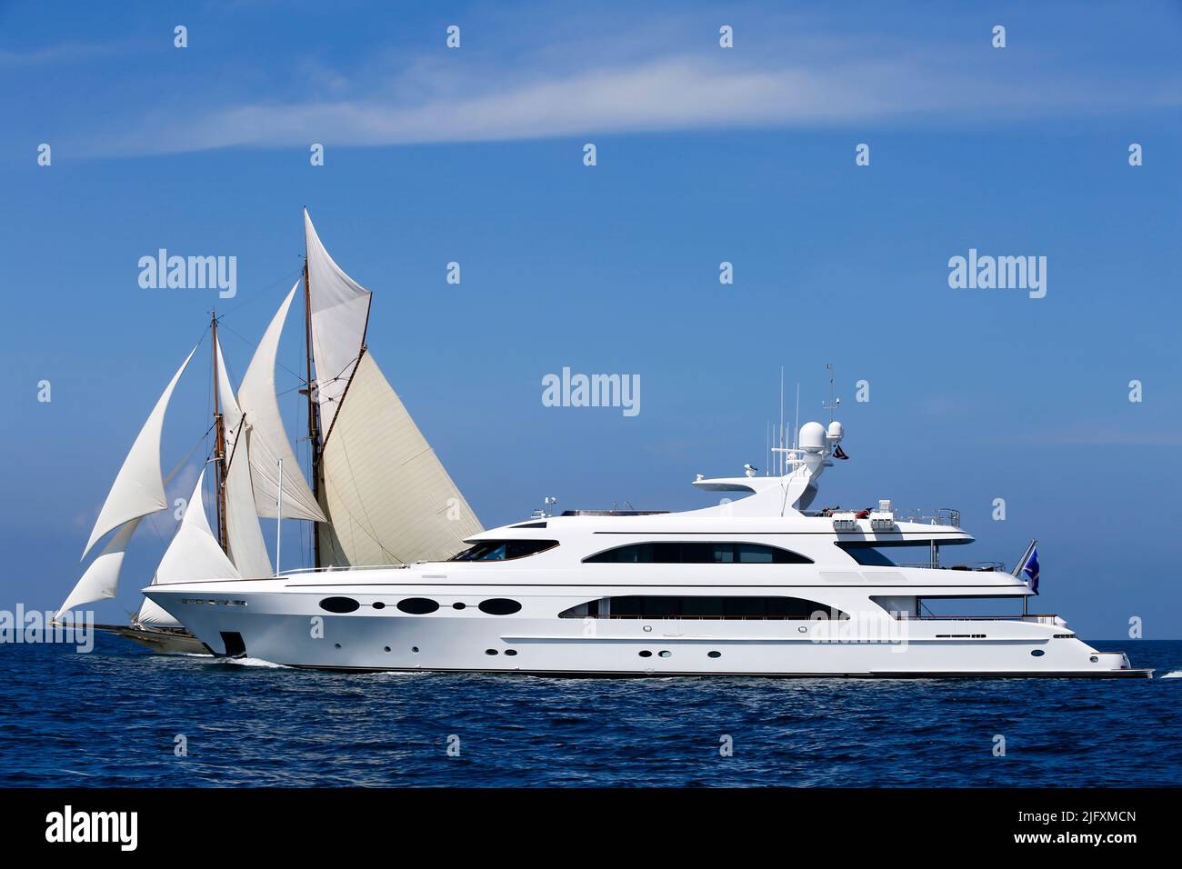 Luxury sailing ship schooner and motor yacht cruising in Phuket Island ...