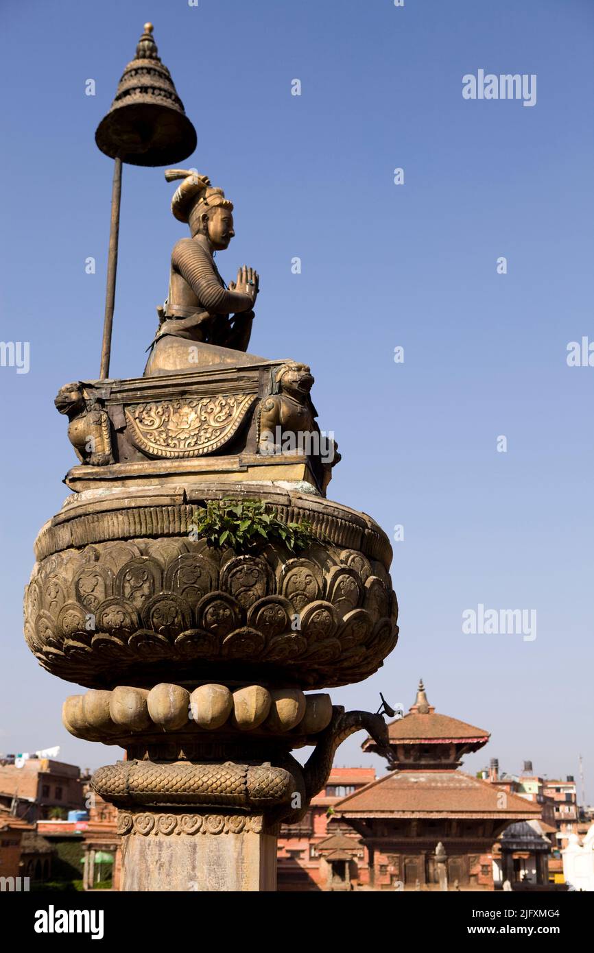 King Bhupatindra Malla's Column in Bhaktapur is an ancient Newar town ...