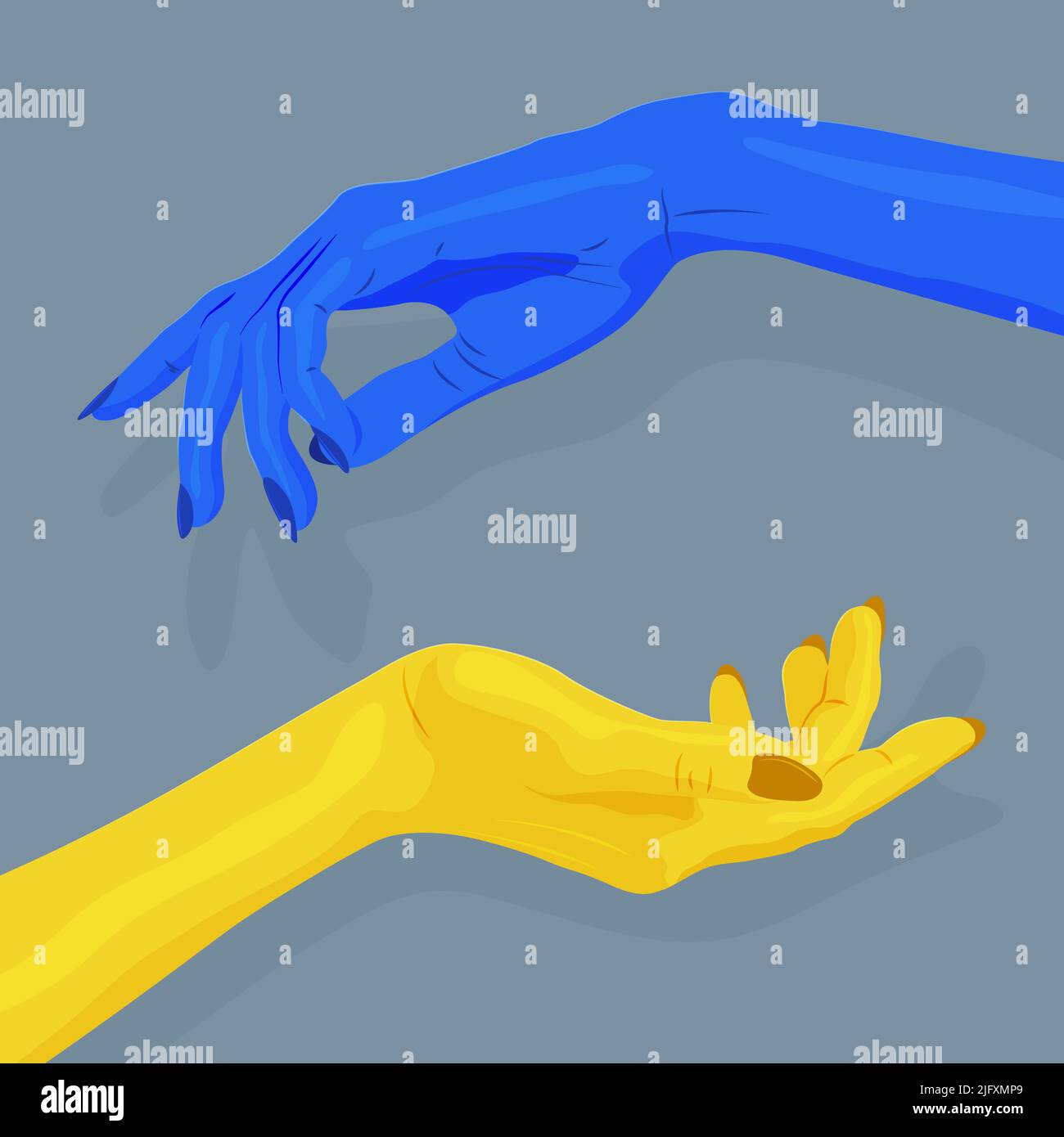 Hand gestures blue icon Stock Vector Images - Alamy