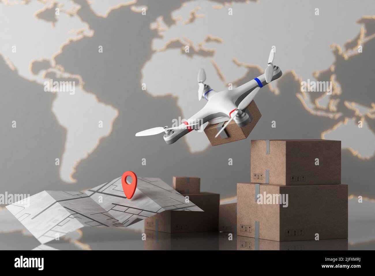 modern delivery service technology, delivery logistics using Quadcopter ...